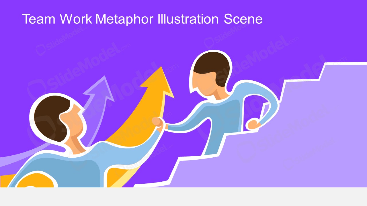 Team Work Metaphor Illustration Scene - SlideModel