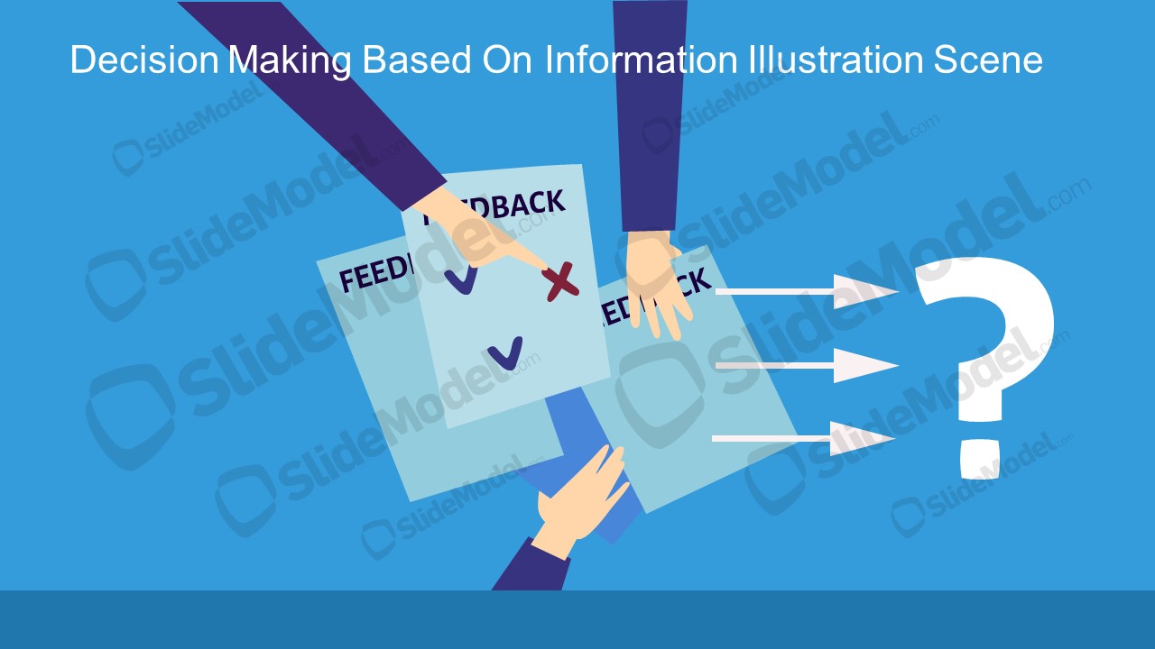 Decision Making Documents and Hands Illustration - SlideModel