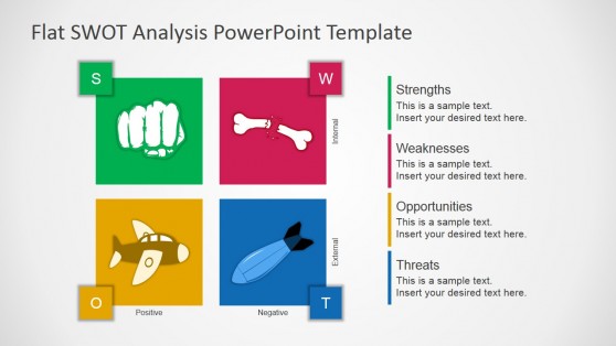 Free Flat SWOT Analysis Presentation Template - SlideModel