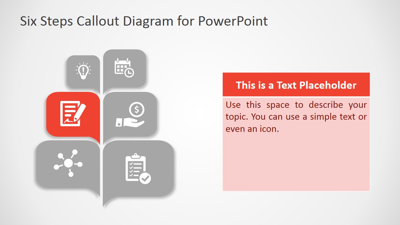 Free Six Steps Callout Diagram for PowerPoint - SlideModel