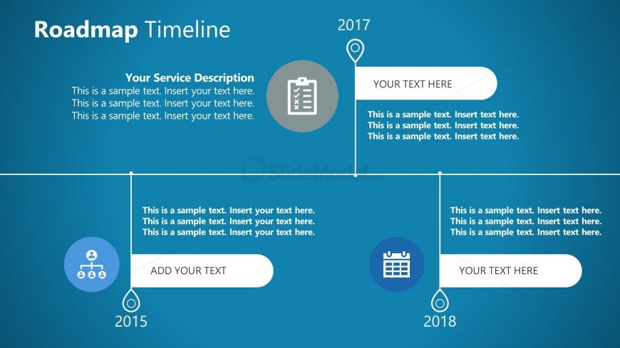 Corporate Business Blue Theme Timeline - SlideModel