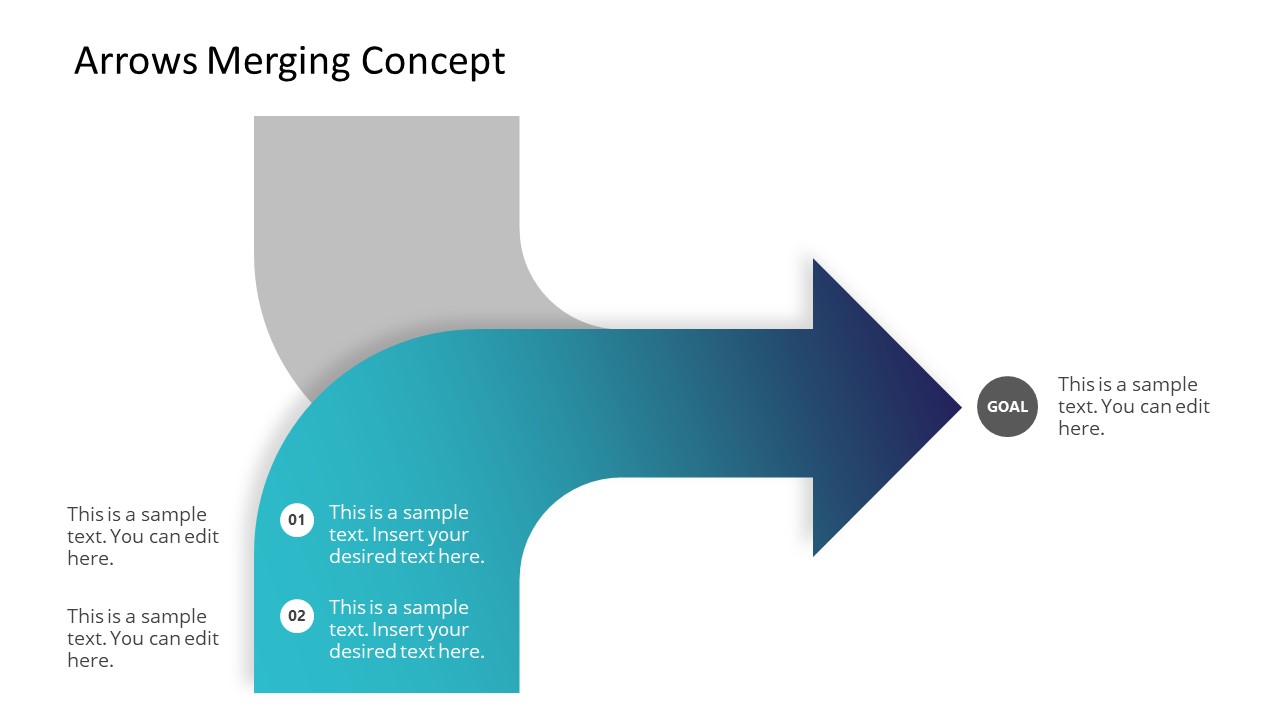 Free Arrows Merging Concept for PowerPoint & Google Slides