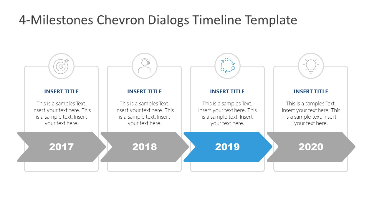 Free Chevron Dialogs Timeline Template - SlideModel