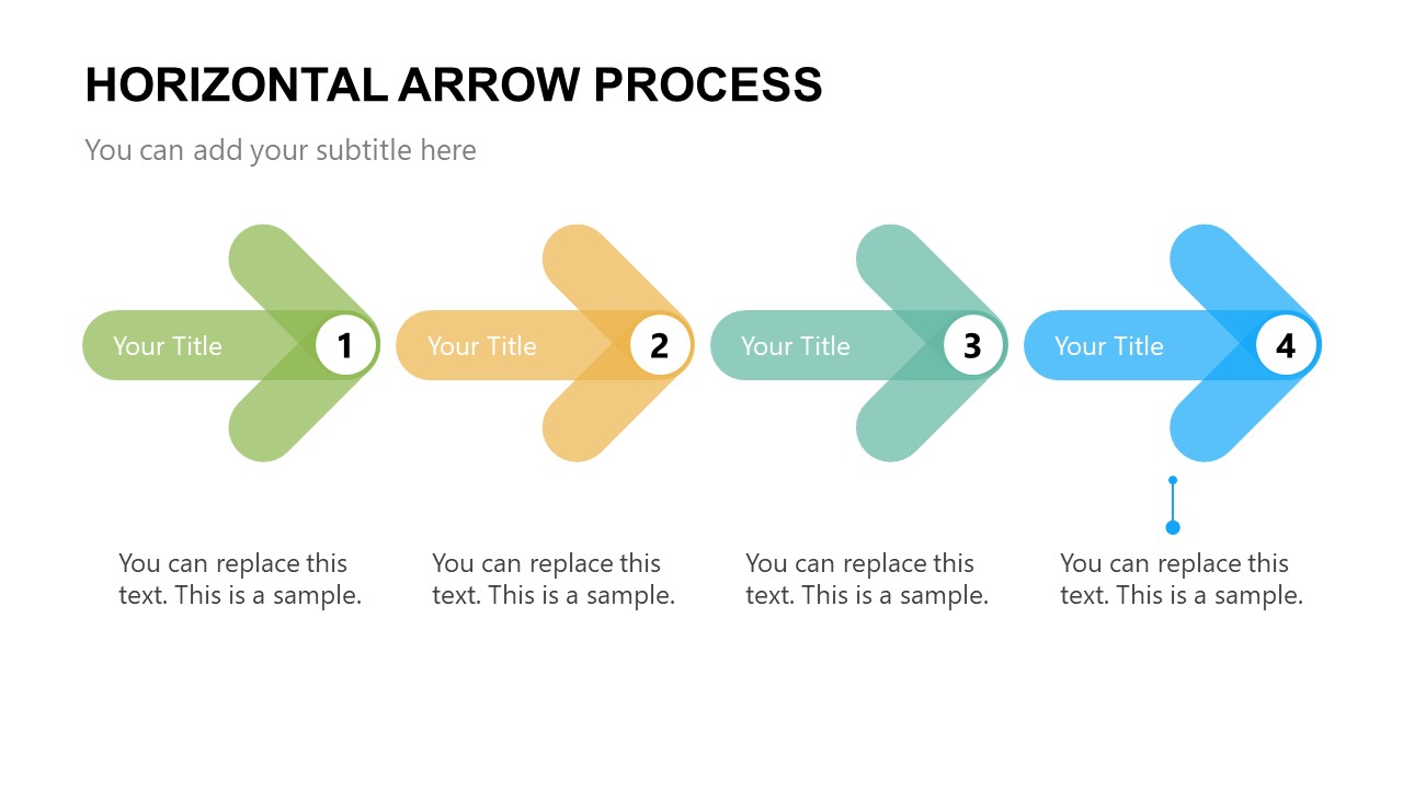 Arrow Shape Horizontal Step 4 PPT - SlideModel