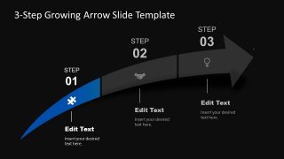 Free 3-Step Growing Arrow Slide Template - SlideModel