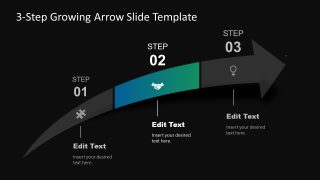 Free 3-Step Growing Arrow Slide Template - SlideModel