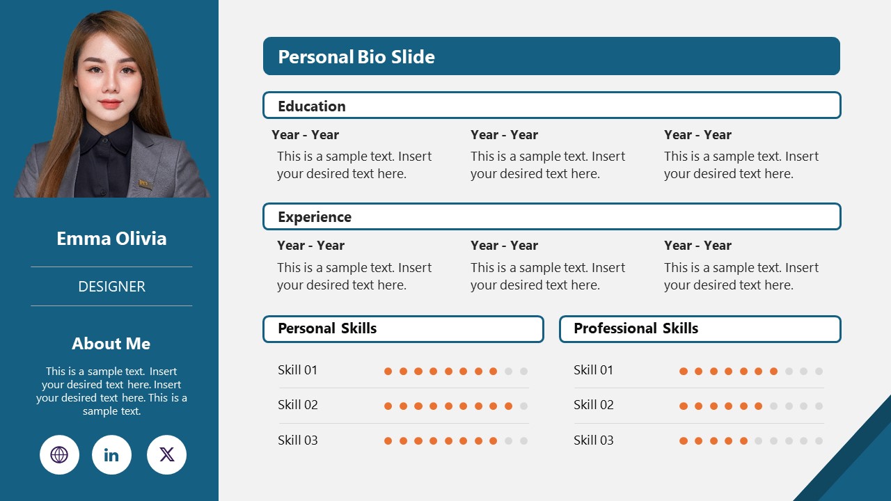 Free Personal Bio PowerPoint Template