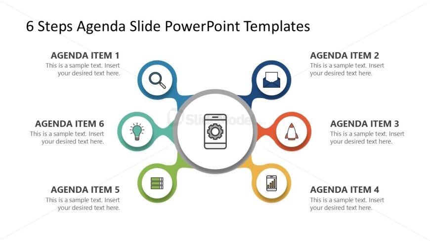 Free 6 Agenda Items in Circular Arrangement - SlideModel