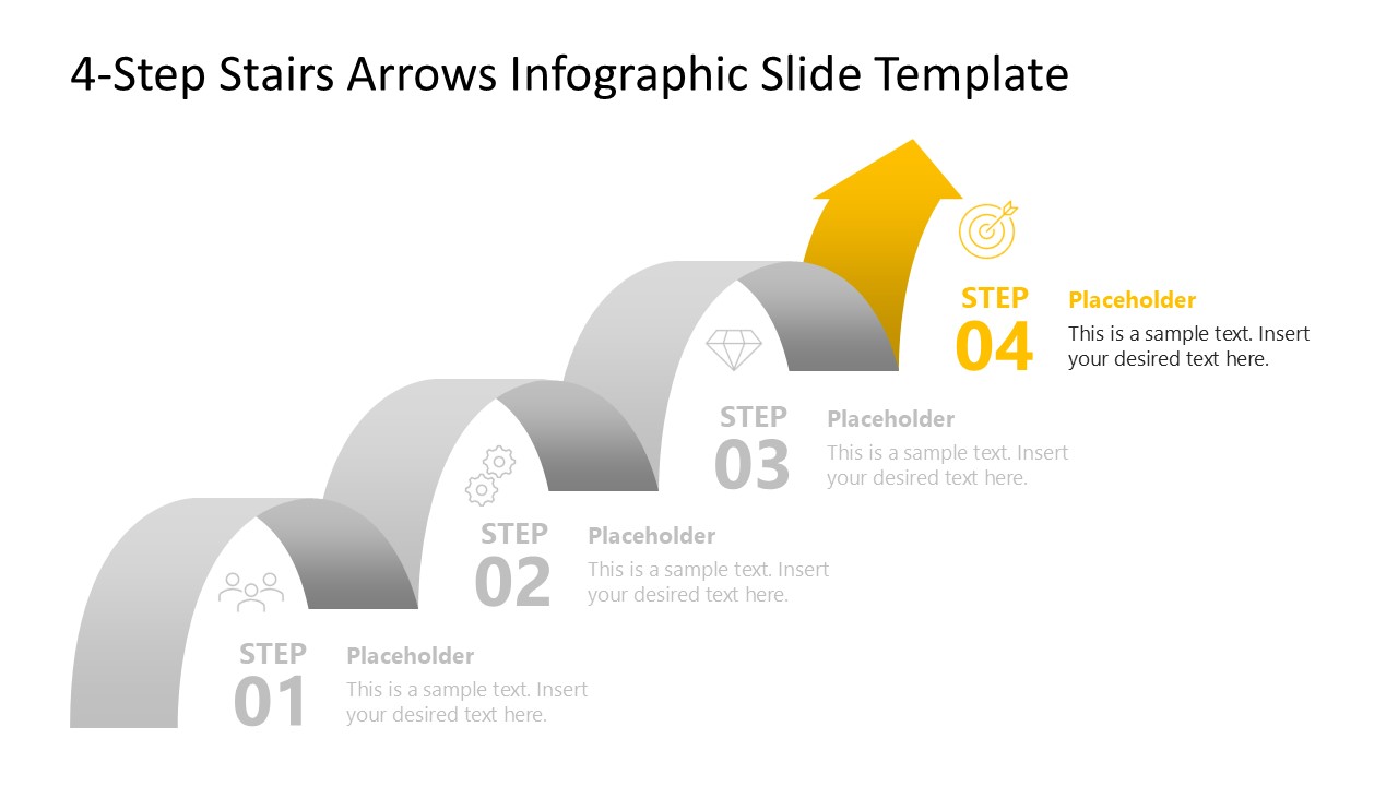 Free 4-Step Stairs Arrows Infographic PowerPoint Template